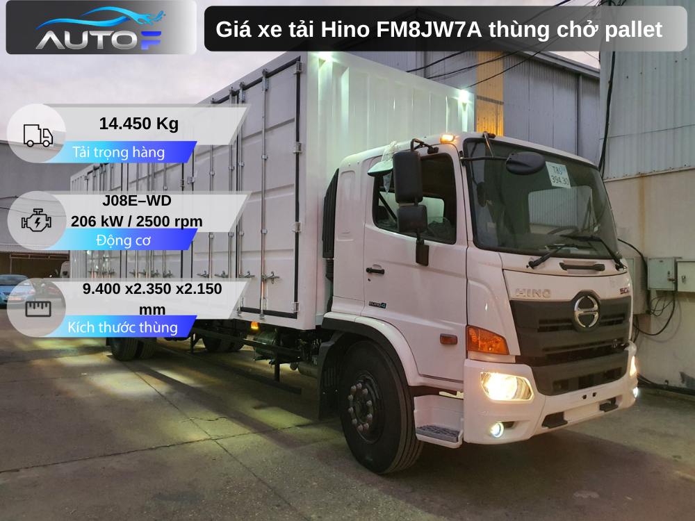 Giá xe tải Hino FM8JW7A (15t - 9.4m) thùng chở pallet