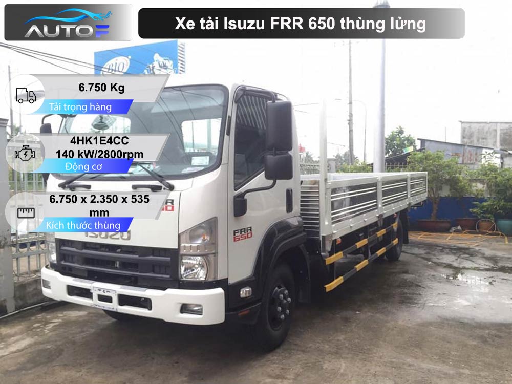 So sánh Isuzu FRR 650 (6.7T, dài 6.7m) thùng lửng và Fuso FI 170 (8T ...